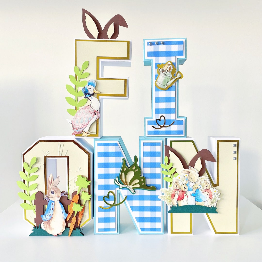 Peter Rabbit 3D Letters Peter Rabbit Birthday Decorationspeter Rabbit ...