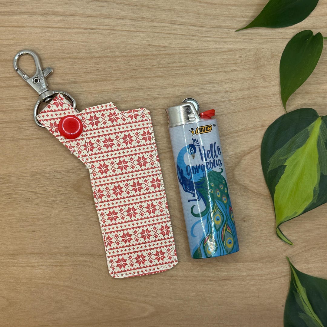 Red Sweater Knit , Lighter Holder Case, Fits BIC Standard size, Gift ...