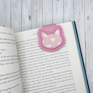 Magnetic Bookmarks, Cat Bookmark, Teacher Gift, Faux Leather Embroidery ...