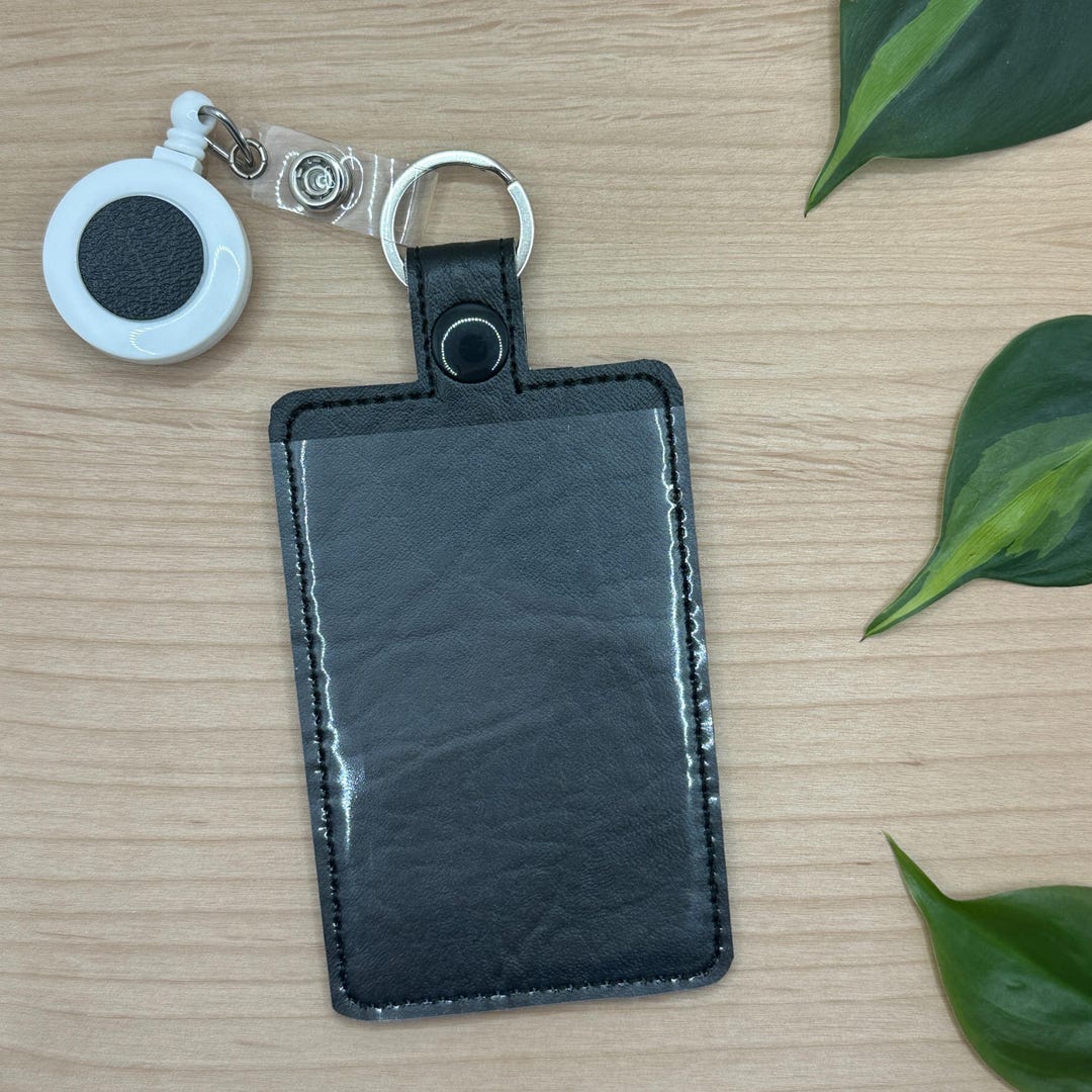 Double Sided ID Badge Holder, Vertical Vinyl ID Card Holder, Front and ...