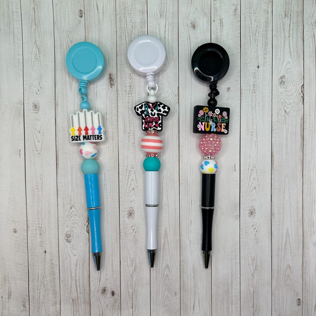 Handcrafted Beaded Retractable Belt Clip Pen, Fun Teacher Gift - Etsy