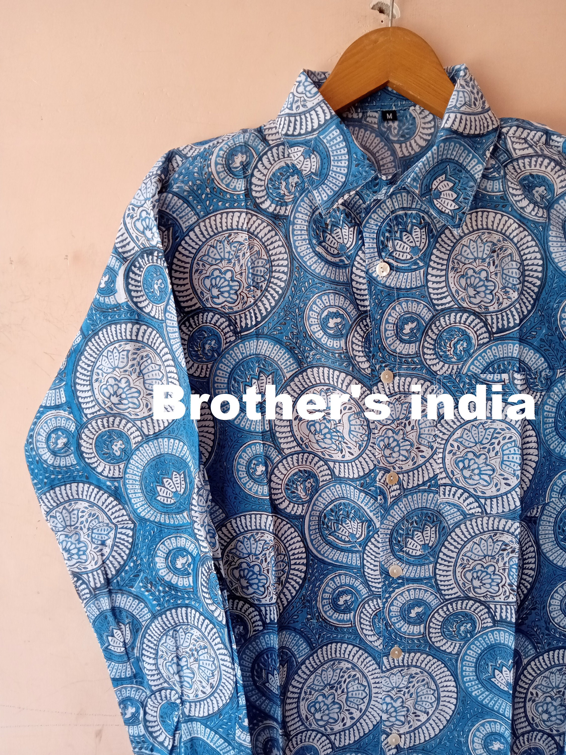 Round Boota Cotton Fabric Shirt Summer Vacation Shirt Long - Etsy