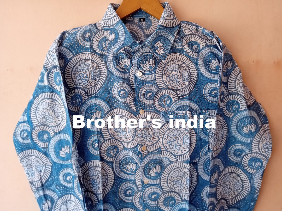 Round Boota Cotton Fabric Shirt Summer Vacation Shirt Long - Etsy