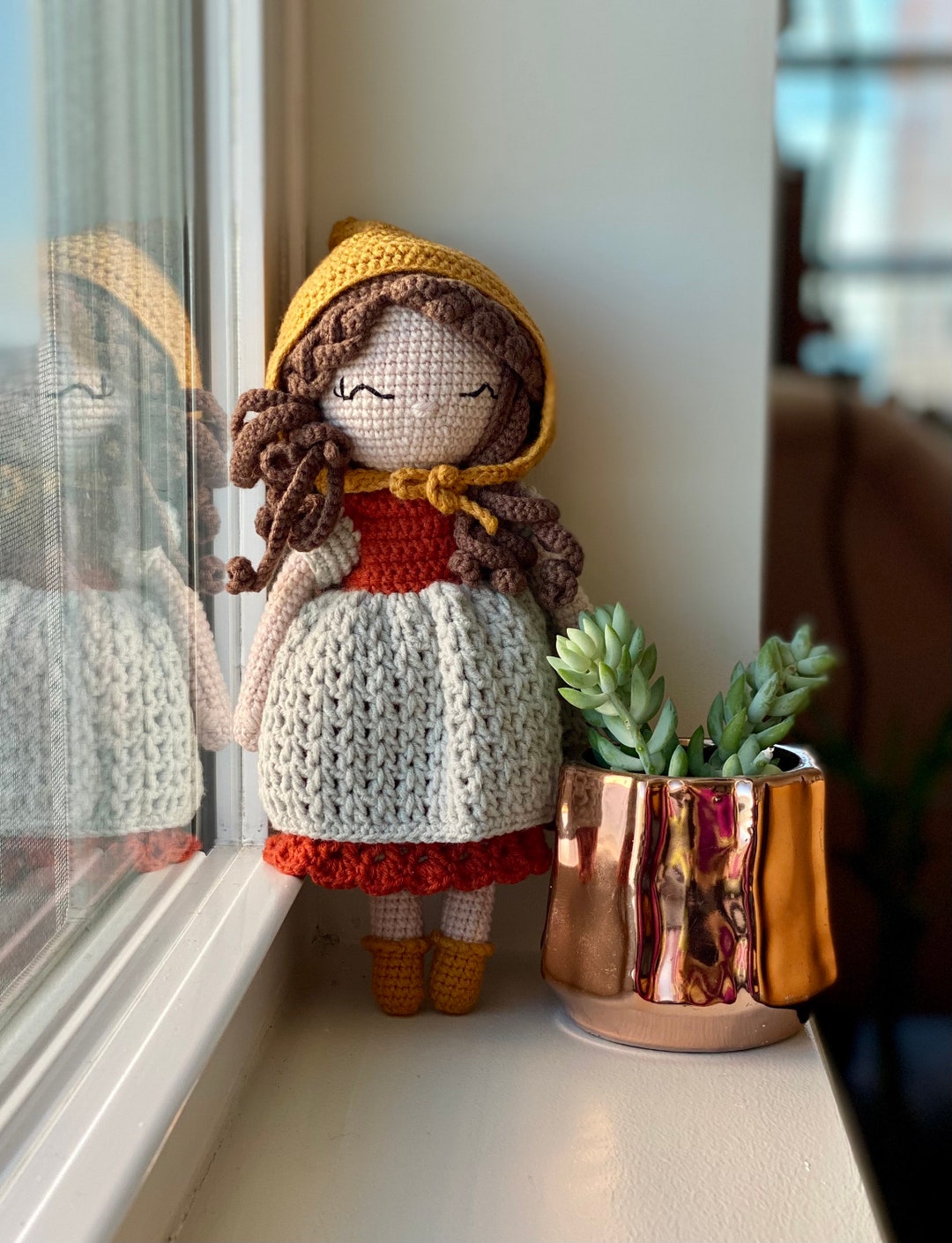 Munich VINTAGE STYLE Crochet Town Girl. Unique Ecofriendly Art Doll ...