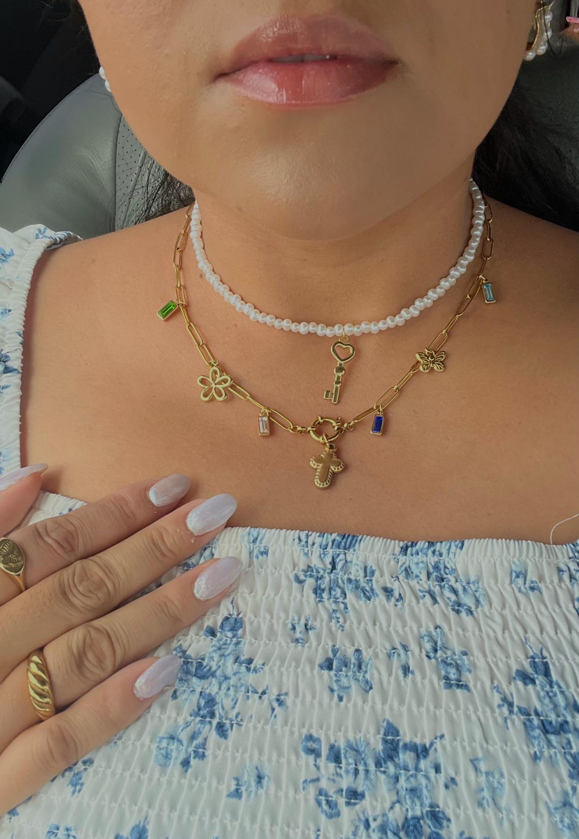 Charm Necklace Custom Dainty Stainless Steal Gold Non Tarnish Jewelry ...