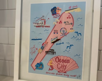 Ocean City NJ Watercolor Print - Etsy