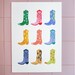 Colorful Cowboy Boot Poster, Eclectic Western Wall Art, Boho Wall Art ...