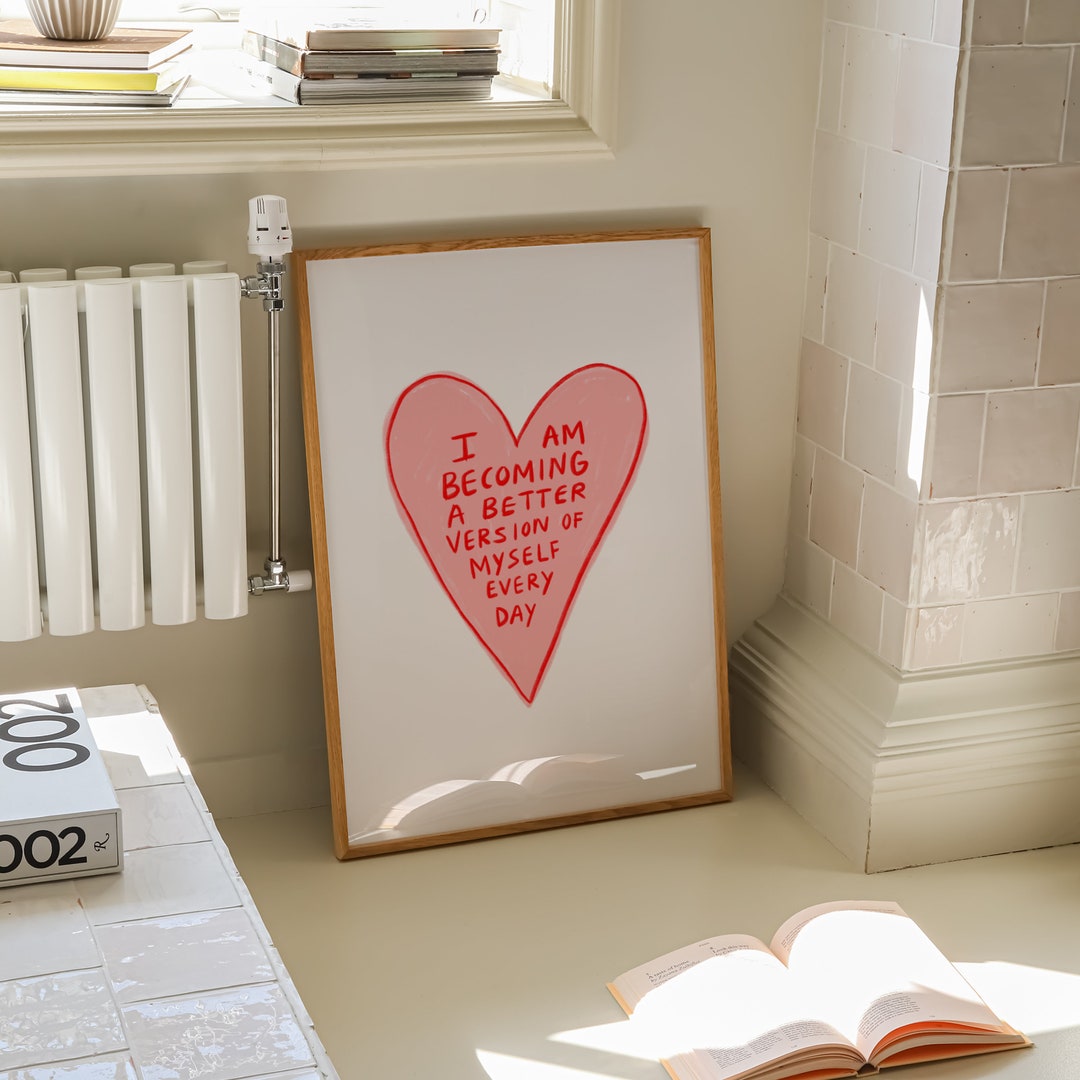 I Am Becoming a Better Version of Myself Art, Handwritten Quote, Self ...