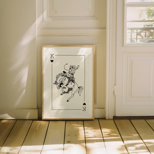 Cowboy Playing Card Print, Black and White Cowboy Wall Art, Retro ...