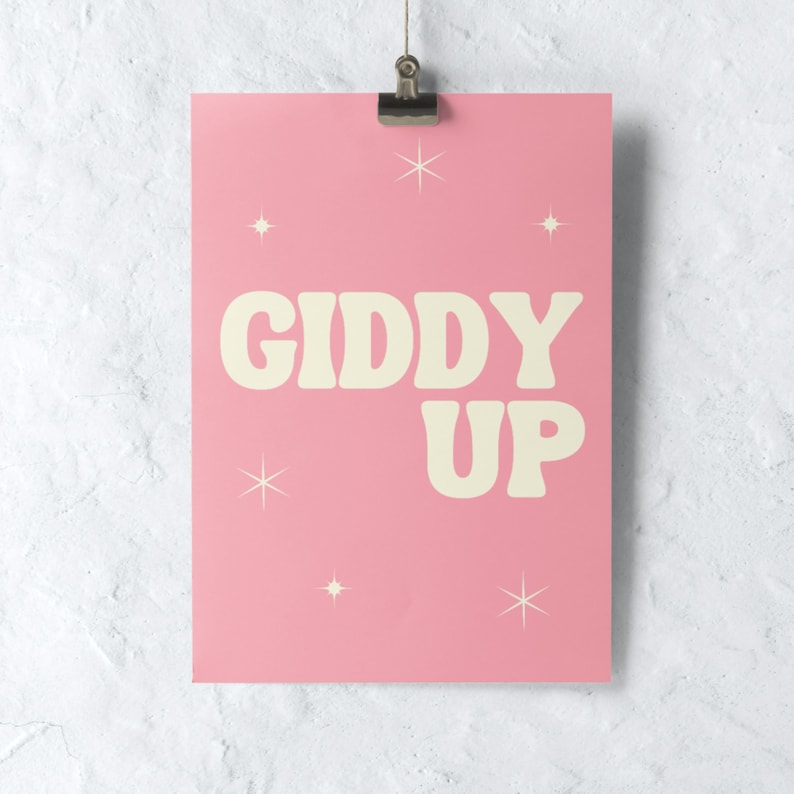 Giddy up Poster Pink Western Decor Giddy up Sign Cowboy | Etsy