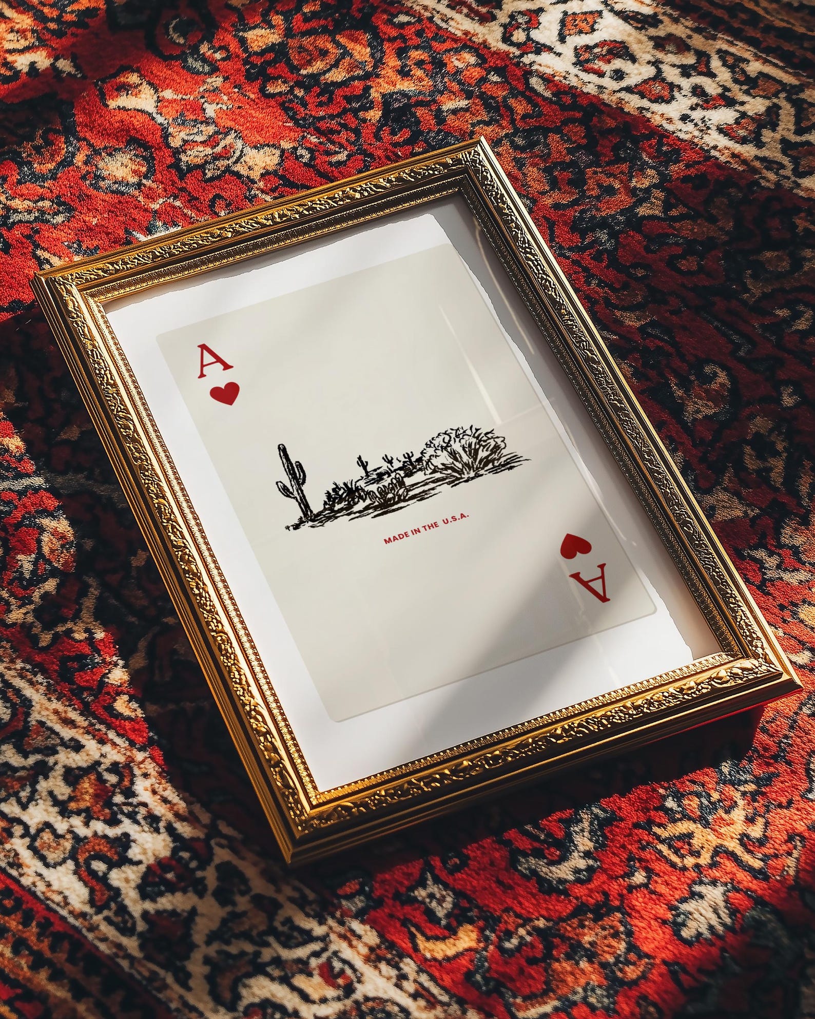 Desert Playing Card Print, Vintage Western Landscape Poster, Cowboy ...
