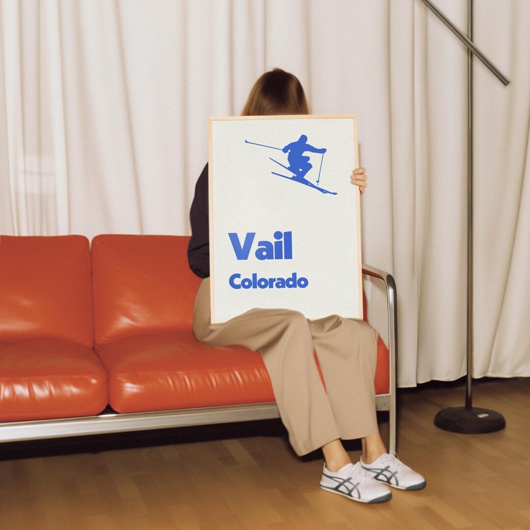 Vail Colorado Ski Wall Art, Retro Vail Colorado Print, Retro Ski Poster ...