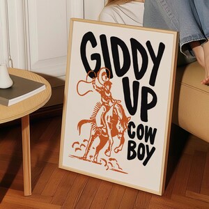 Giddy up Cowboy Print, Retro Cowboy Poster, Cowboy Quote, Vintage ...