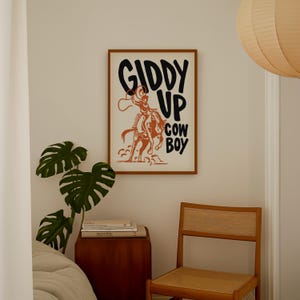 Giddy up Cowboy Print, Retro Cowboy Poster, Cowboy Quote, Vintage ...