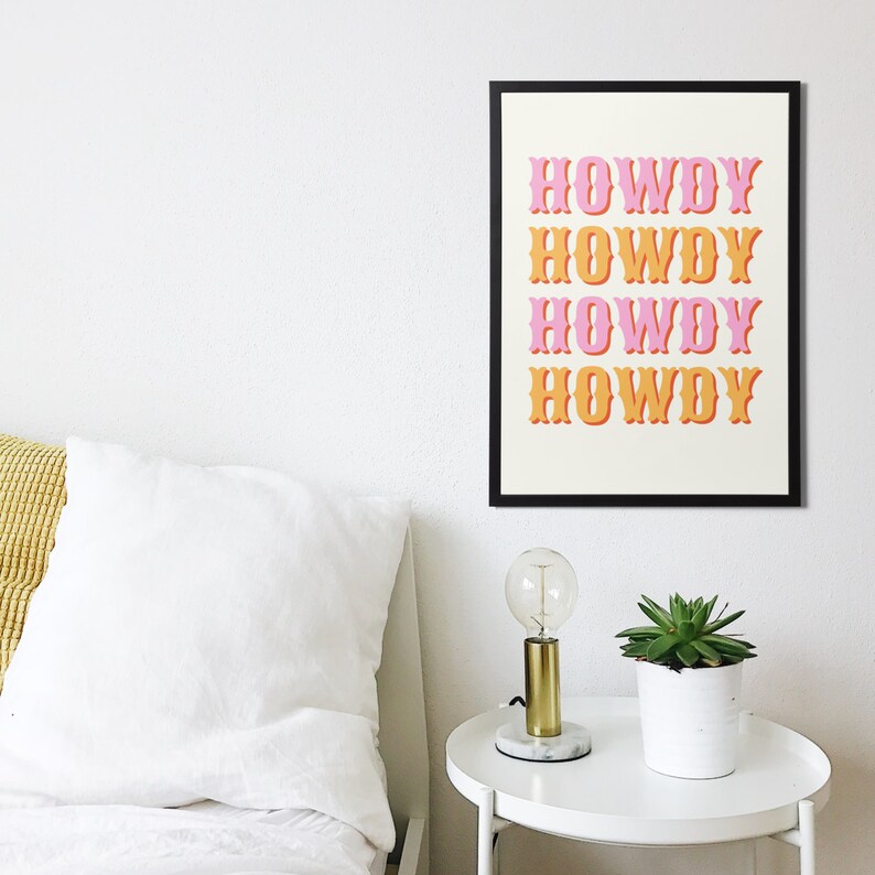 Howdy Print Western Wall Decor Howdy Wall Art Western - Etsy