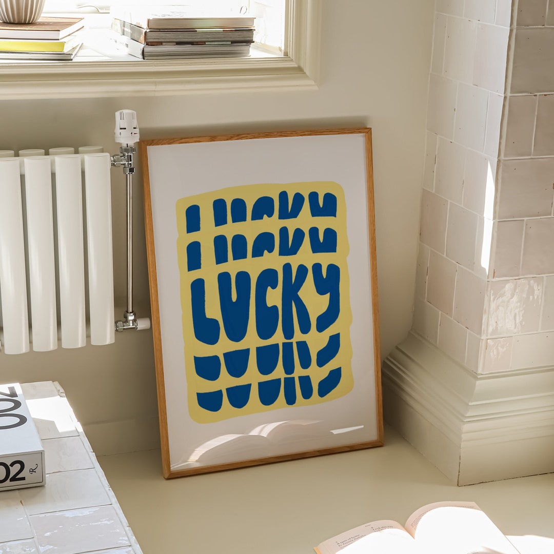 Lucky Print, Vintage Aesthetic, Lucky You Wall Art, Eclectic Wall Art ...
