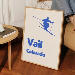 Vail Colorado Ski Wall Art, Retro Vail Colorado Print, Retro Ski Poster ...