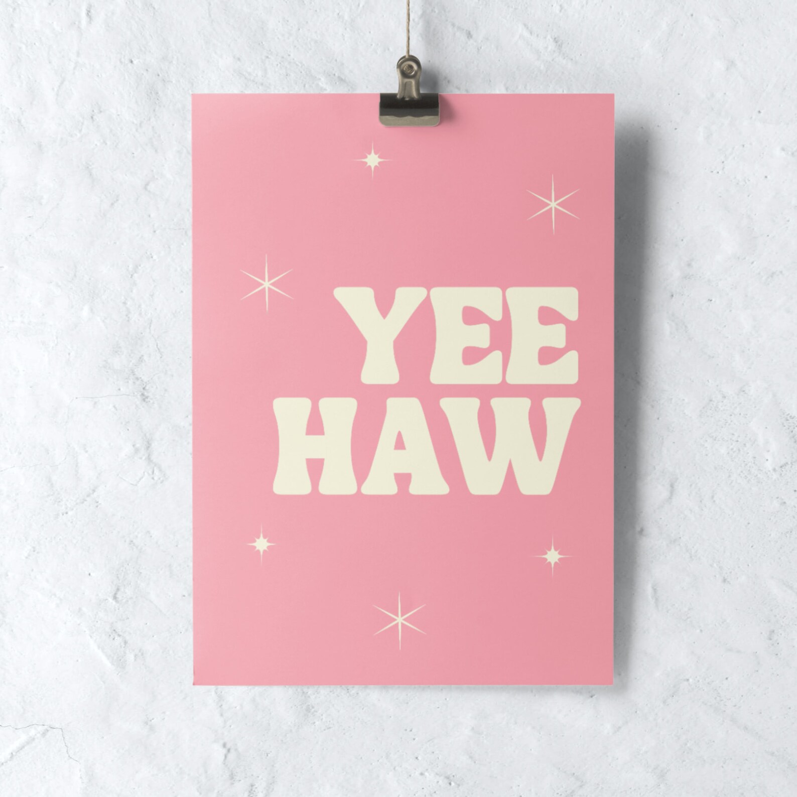 Pink Yeehaw Wall Art Retro Western Print Yeehaw Print Pink - Etsy