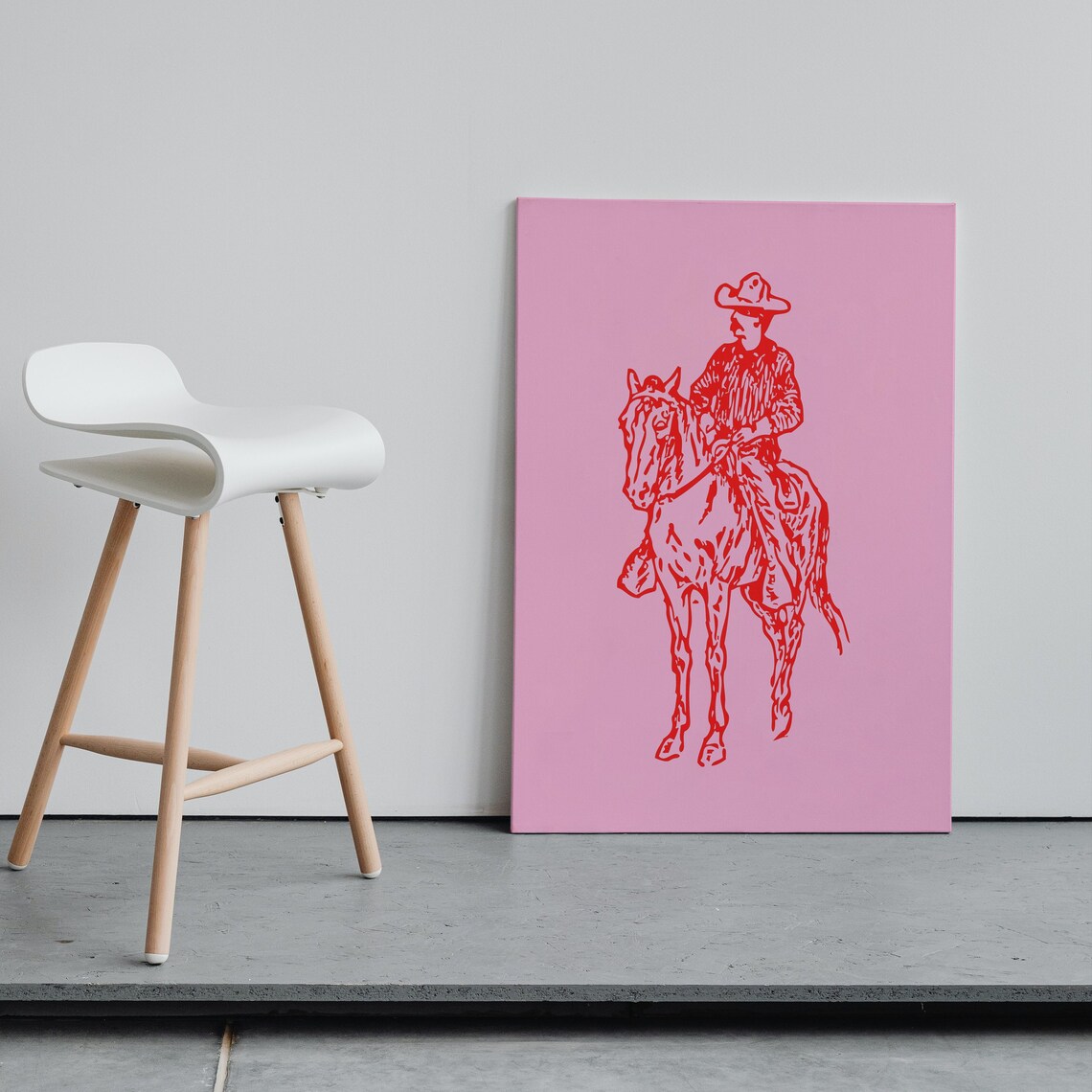 Pink Cowboy Wall Art Pink Western Print Cowboy Print - Etsy