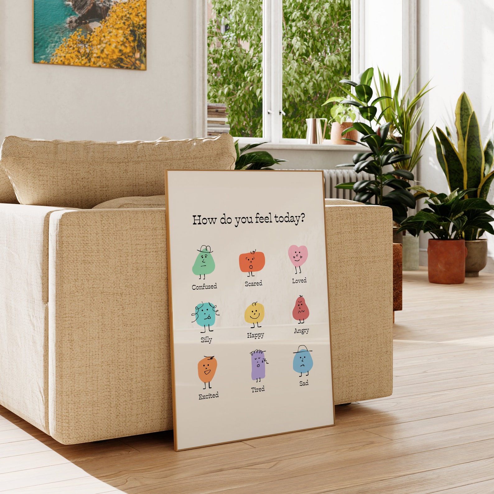 How Do You Feel Today, Feelings Poster, Retro Emotions Wall Art ...