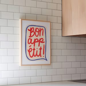 Bon Appetit Print, French Phrase Art Print, Kitchen Digital Download ...
