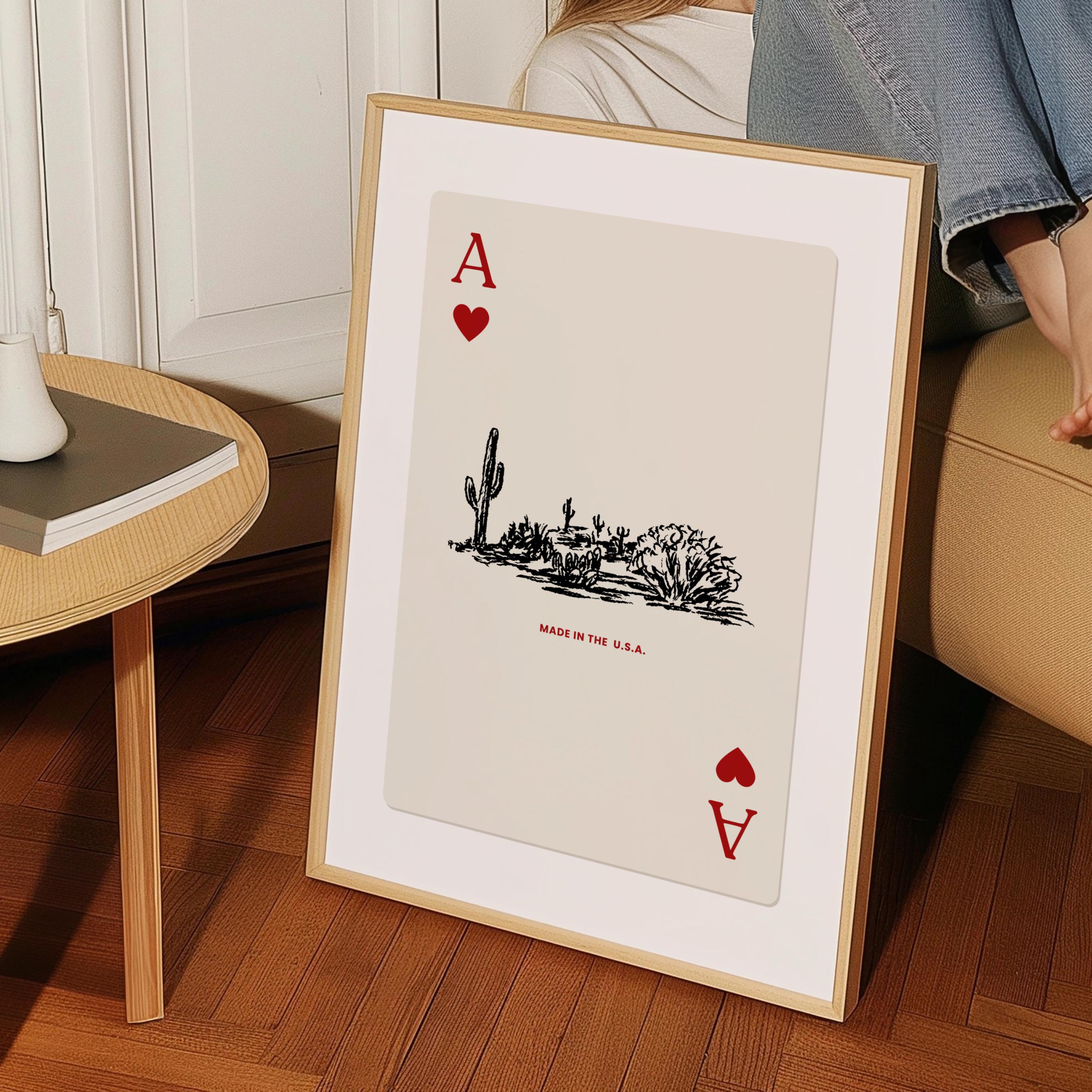 Desert Playing Card Print, Vintage Western Landscape Poster, Cowboy ...