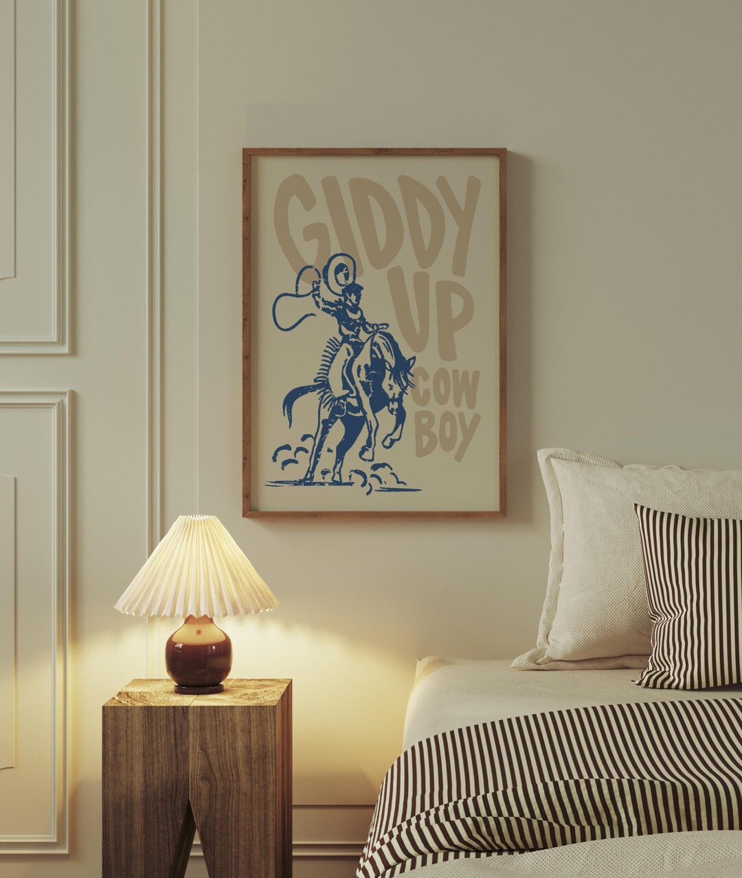 Giddy up Cowboy Print, Blue Cowboy Poster, Cowboy Quote, Vintage ...