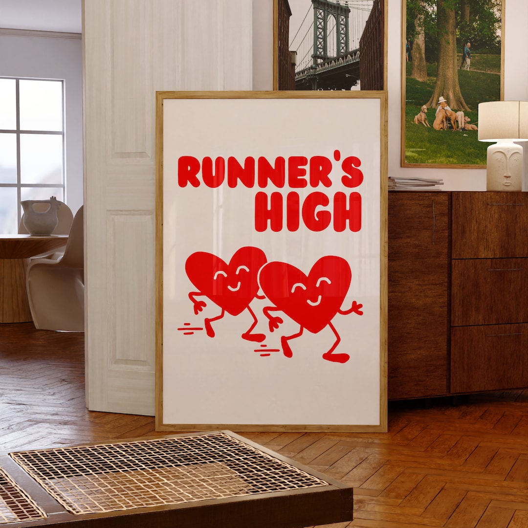 Runner's High Print, Running Wall Art, Run Club Poster, Runner Print ...