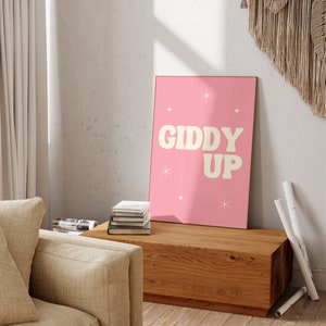 Giddy up Poster, Pink Western Decor, Giddy up Sign, Cowboy Print, Giddy ...
