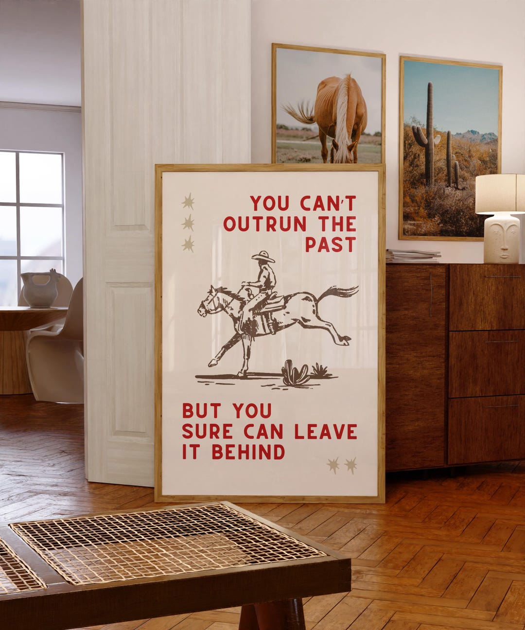 You Can't Outrun the Past, Cowboy Quote Print, Retro Cowboy Poster ...