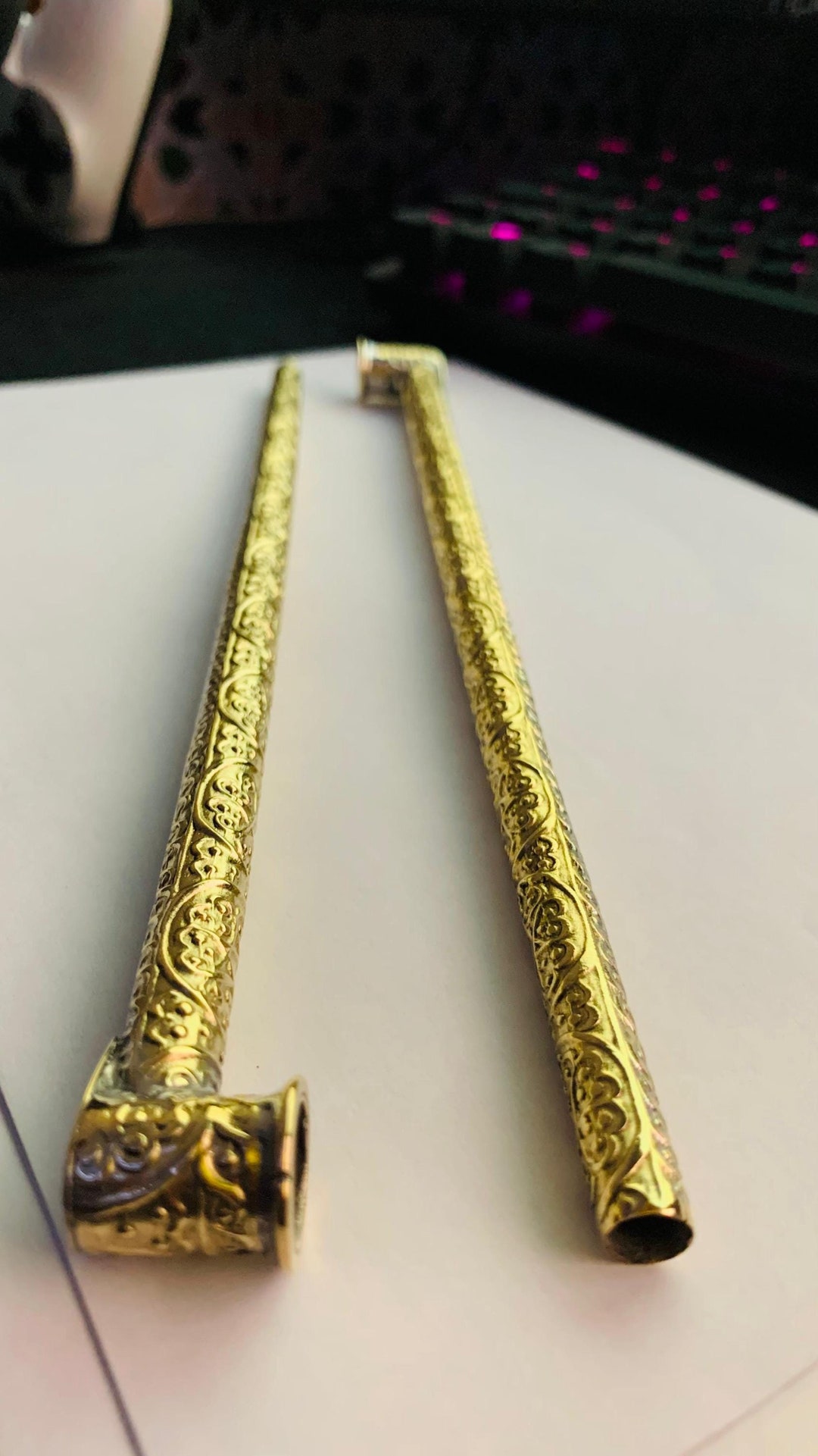 Rare Ancient Pipe MOROCCAN SEBSI Tobacco Engraved Color Silver Casting ...