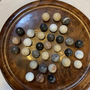 Marble Solitaire Game Handmade Moroccan Thuya Wood Handmade Moroccan ...