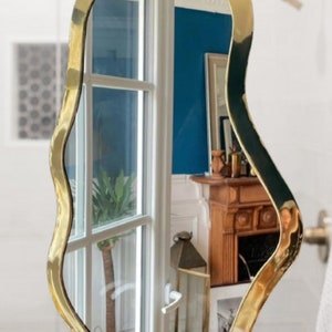 Irregular Golden Mirror, Gold Mirror, Brass Mirror, Handmade Mirror ...