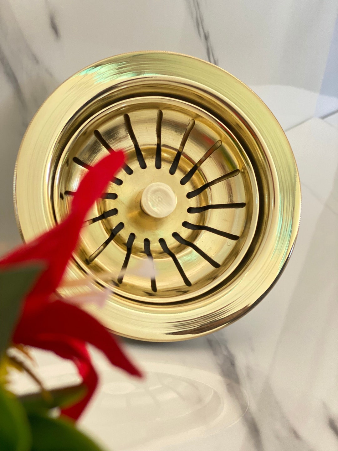 Unlacquered Brass Kitchen Sink Strainer, Sink Waste, Strainer Basket ...