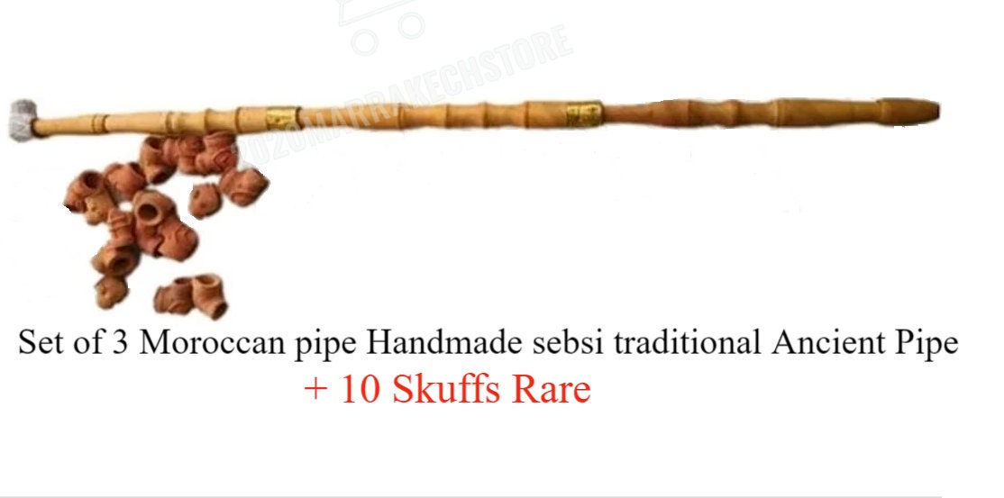 Set of 3 Moroccan Pipe Handmade Sebsi Traditional Ancient Pipe MOROCCAN ...