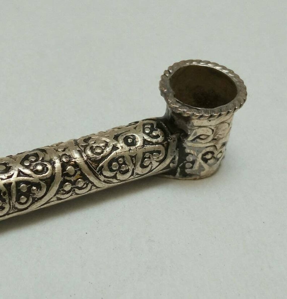 Rare Ancient Pipe MOROCCAN SEBSI Tobacco Engraved Color Silver Casting ...