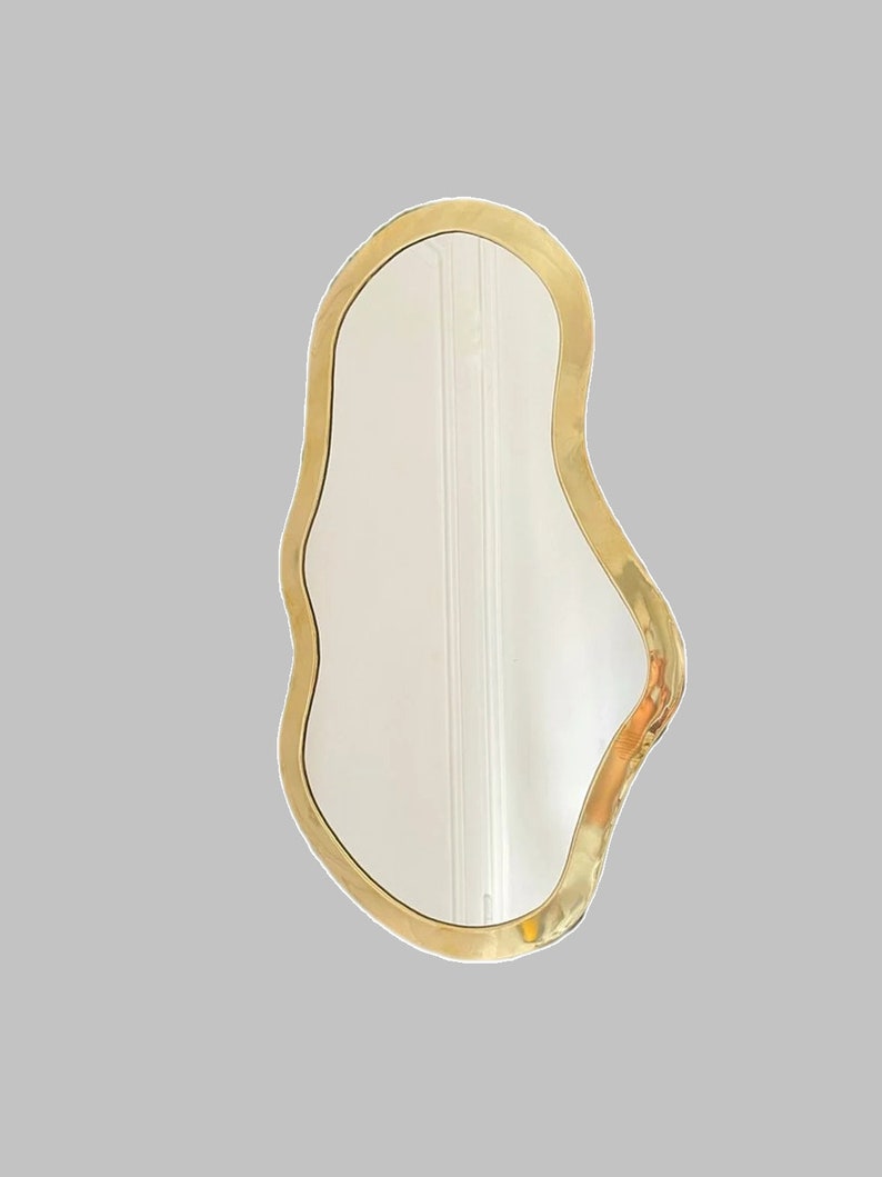 Irregular Golden Mirror, Gold Mirror, Brass Mirror, Handmade Mirror ...