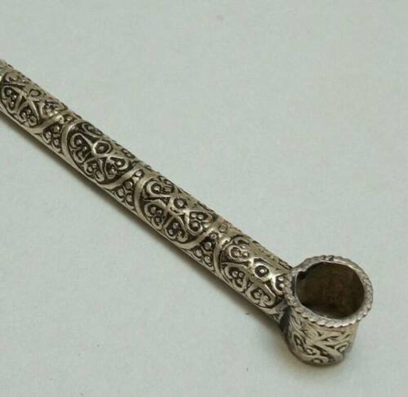 Rare Ancient Pipe MOROCCAN SEBSI Tobacco Engraved Color Silver Casting ...