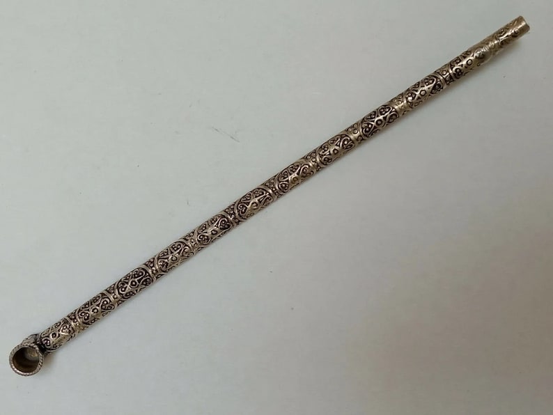 Rare Ancient Pipe MOROCCAN SEBSI Tobacco Engraved Color Silver Casting ...