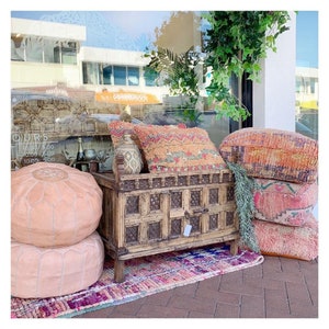 Moroccan Floor Pouf, Moroccan Foot Stool Ottoman, Yoga Meditation ...