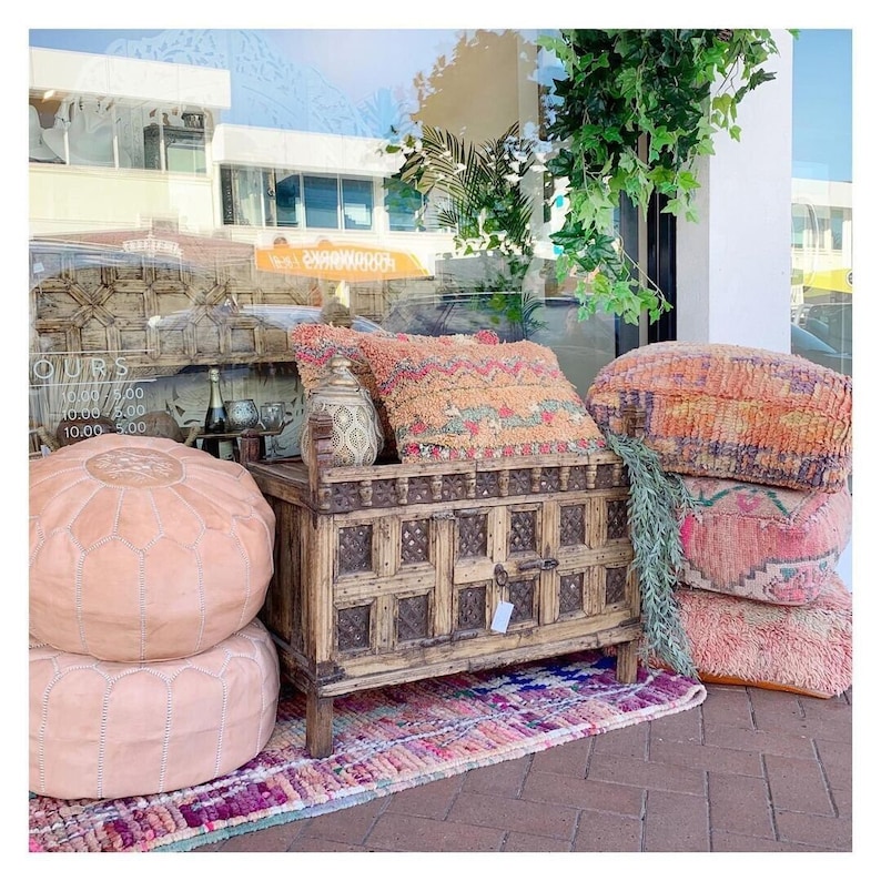 Moroccan Floor Pouf, Moroccan Foot Stool Ottoman, Yoga Meditation ...