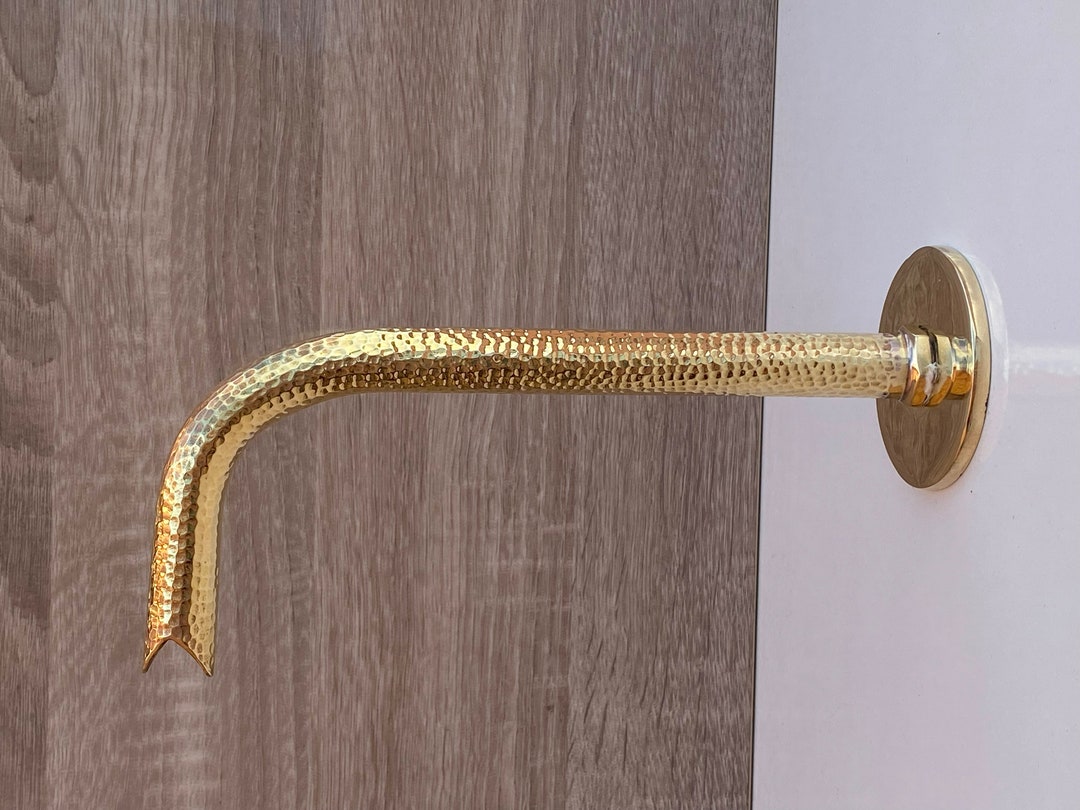 Unlacquered Brass Wall Mount Spout, Handcrafted With Face Plate ...