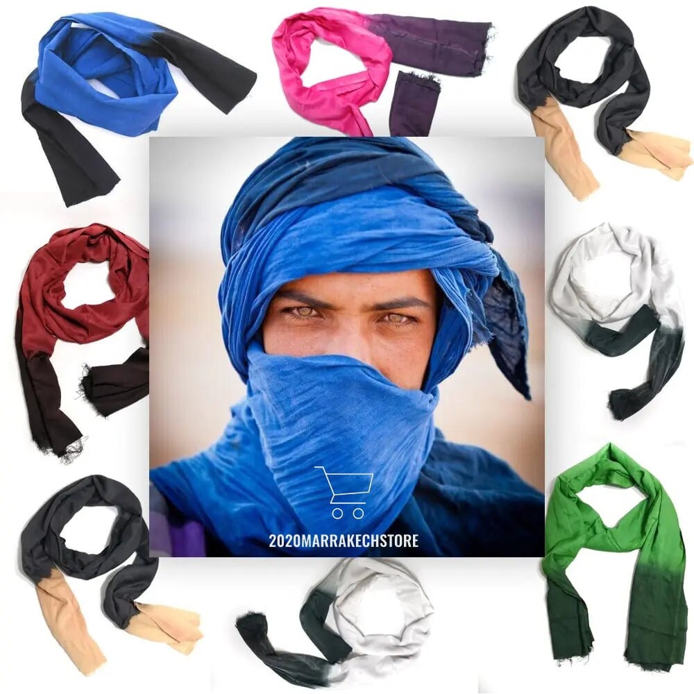 Original Moroccan Berber Tuareg Scarf - Long Ethnic Handmade Turban for ...