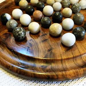 Marble Solitaire Game Handmade Moroccan Thuya Wood Handmade Moroccan ...