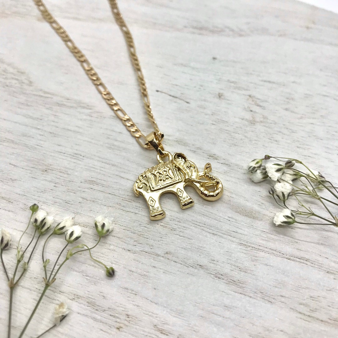 14K Gold Elephant Necklace Layer Necklace Layer Chain Elephant Chain ...