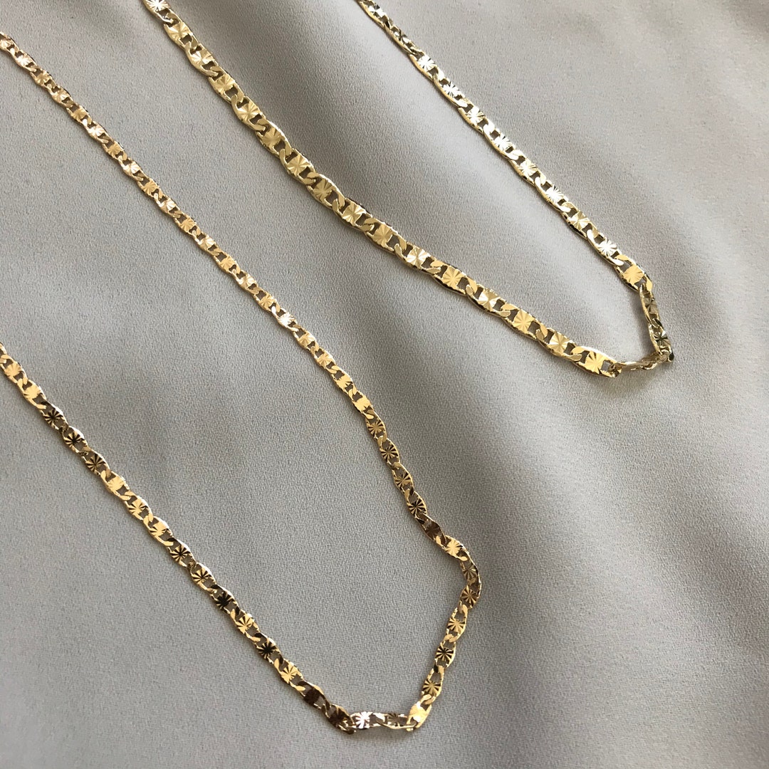 14K Gold Valentino Chain Woman's Gold Chain Men's Valentino Chain ...