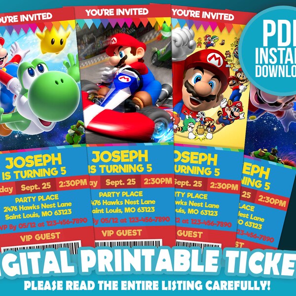 Mario Birthday Party - Etsy