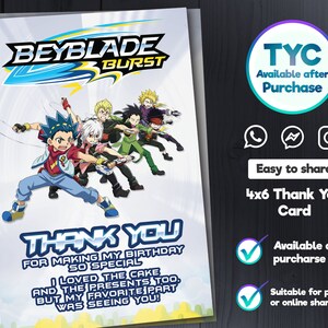 Beyblade Burst Birthday Invitation, Beyblade Printable Birthday ...