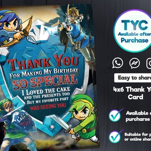 Zelda Birthday Invitation, Printable Birthday Party Invitations ...