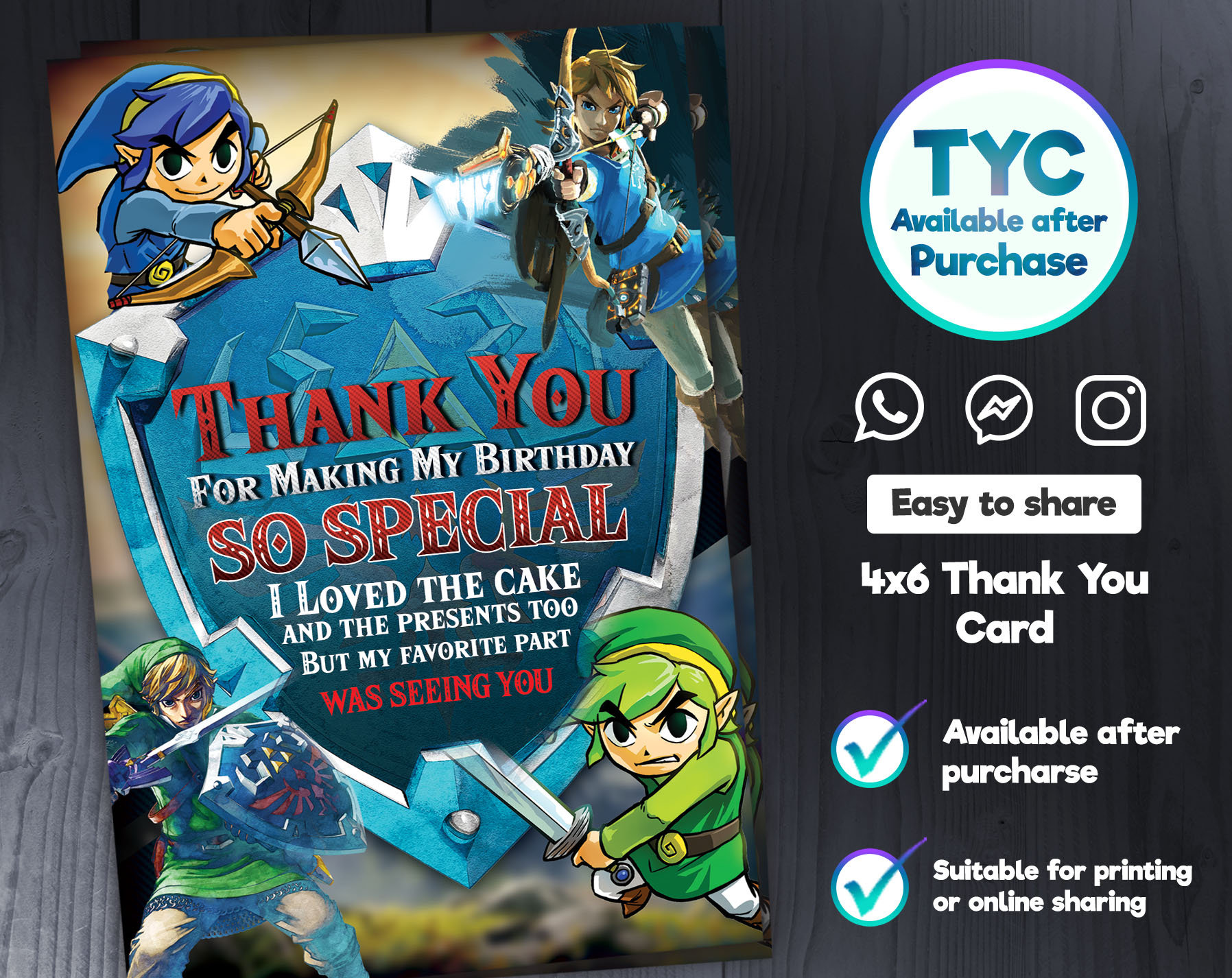 Zelda Birthday Invitation, Printable Birthday Party Invitations ...